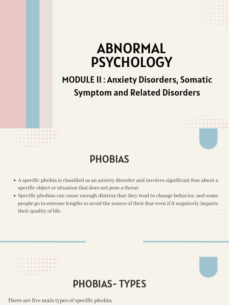 Abnormal Psychology-Module 2 | PDF | Phobia | Panic Attack