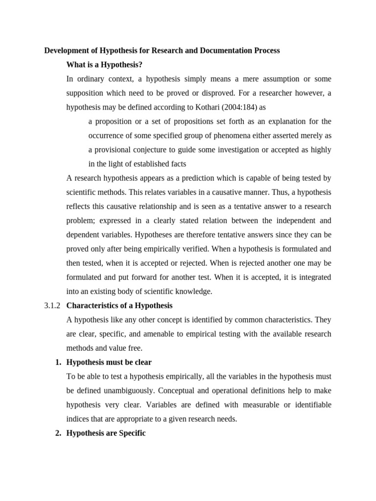 Hypothesis and Documentation in A Research | PDF | Hypothesis | Statistics