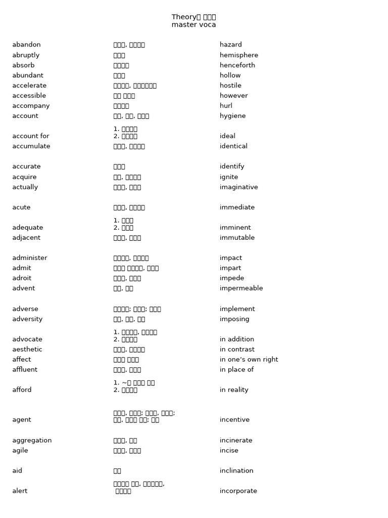 6. Theory Voca(1) | PDF