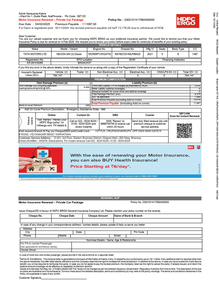 Renewal-Notice | PDF | Insurance | Cheque