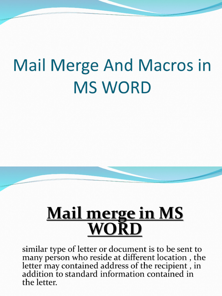 Mail Merge | PDF