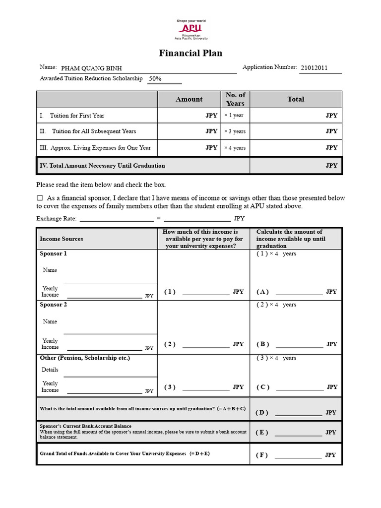 Financial Plan | PDF