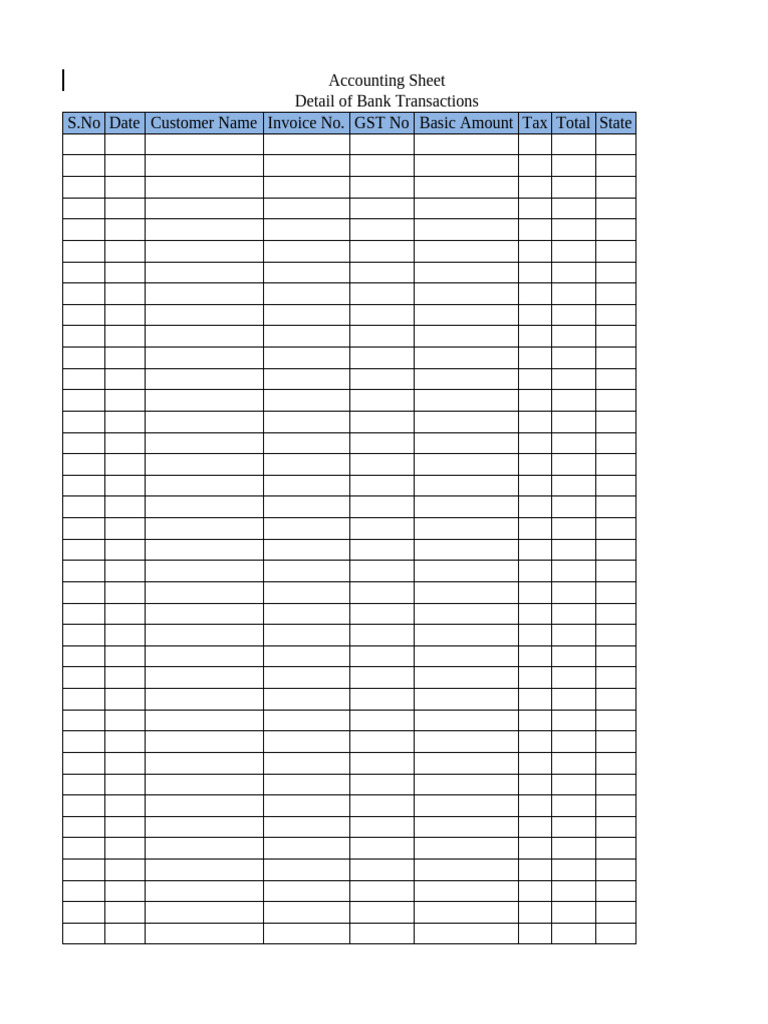 Comprehensive Accounting Sheet Overview | PDF