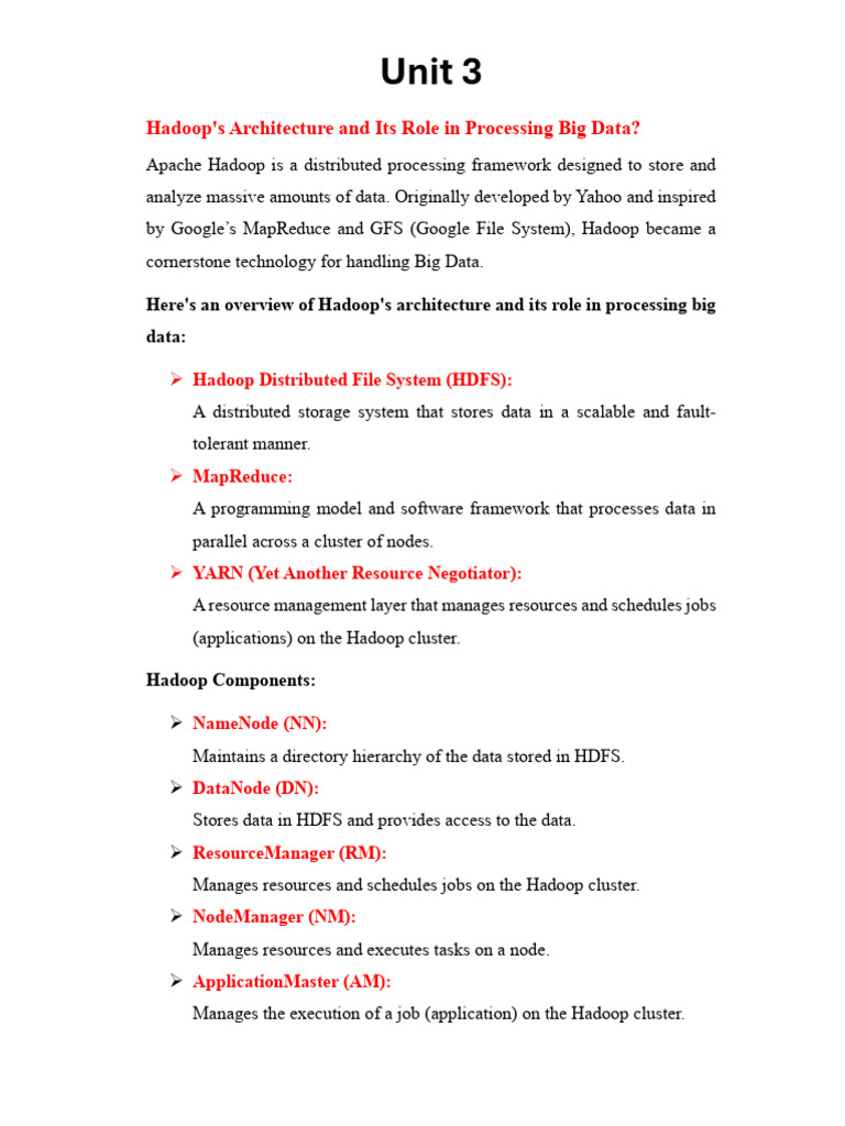 BD UNIT 3 | PDF | Apache Hadoop | Cloud Computing BD UNIT 3 | PDF | Apache Hadoop | Cloud Computing