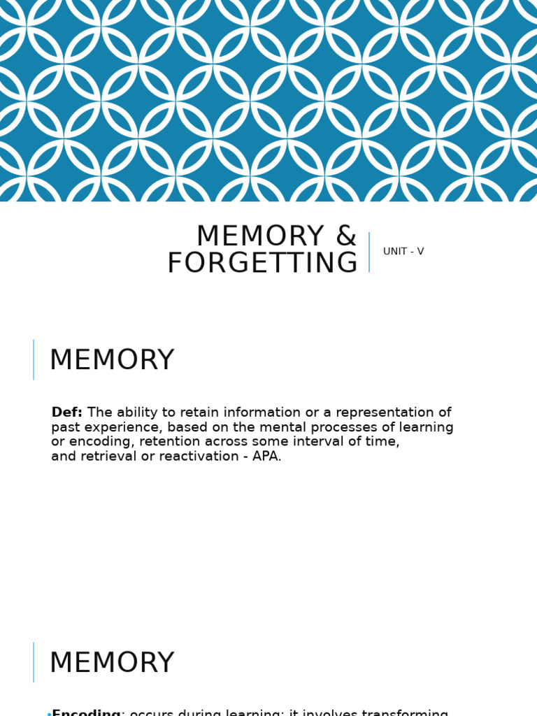 COGNITIVE PSYCHOLOGY-Unit-2 Learning, Memory & Forgetting | PDF ...