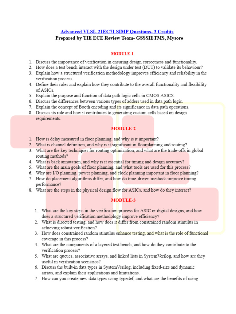 VTU TIE SIMP Questions for 21EC71 | PDF | Software Engineering ...