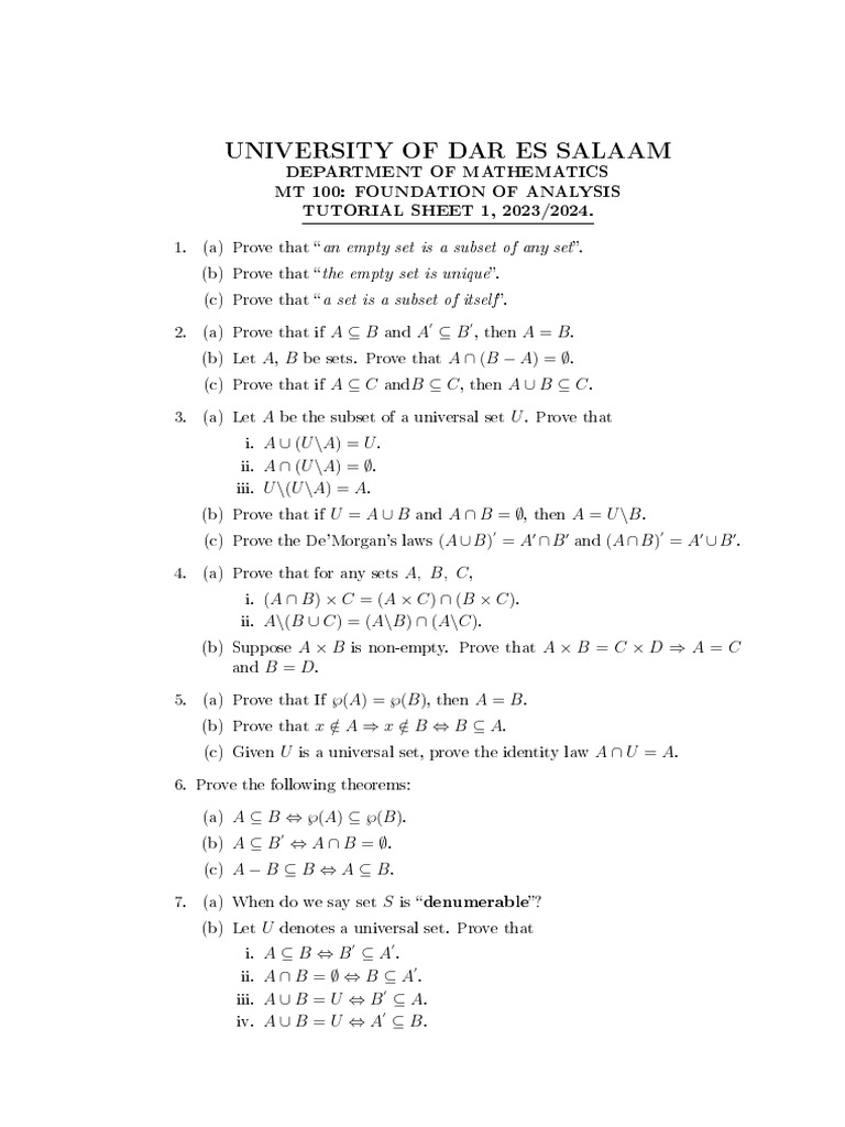 Tutorial Sheet1 2023 2024 Pdf