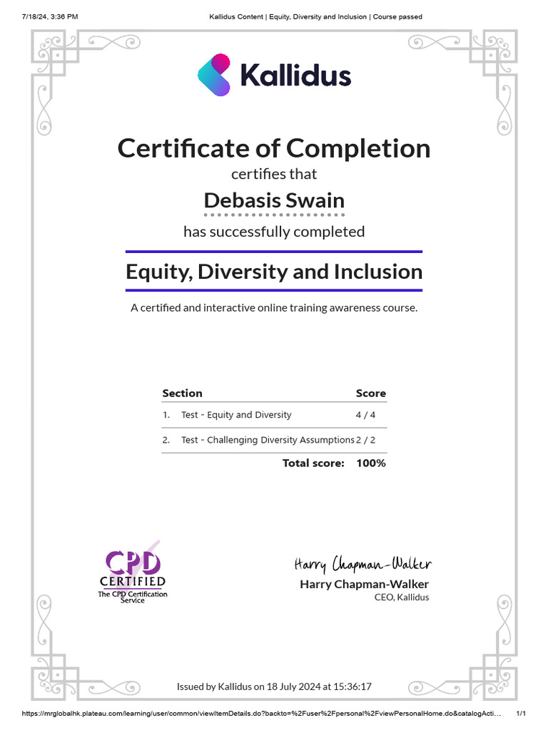 Cert For Diversity | PDF
