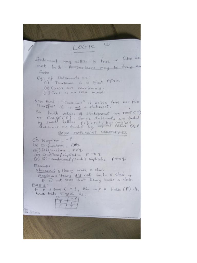 Lecture2 Logic | PDF