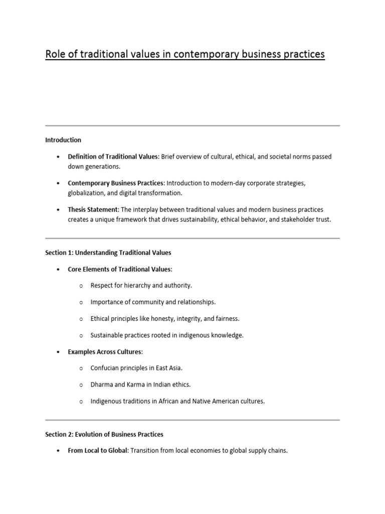 Traditional Values in Modern Business | PDF | Corporate Social ...