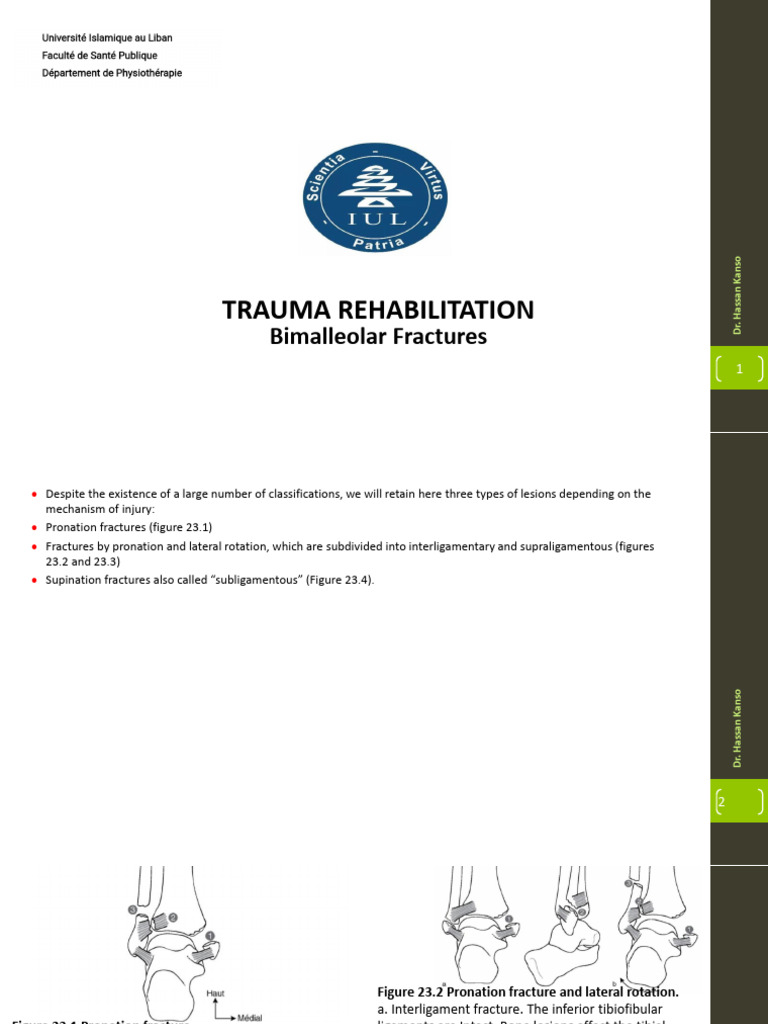 Bimalleolar Fracture Rehabilitation Guide | PDF | Clinical Medicine ...