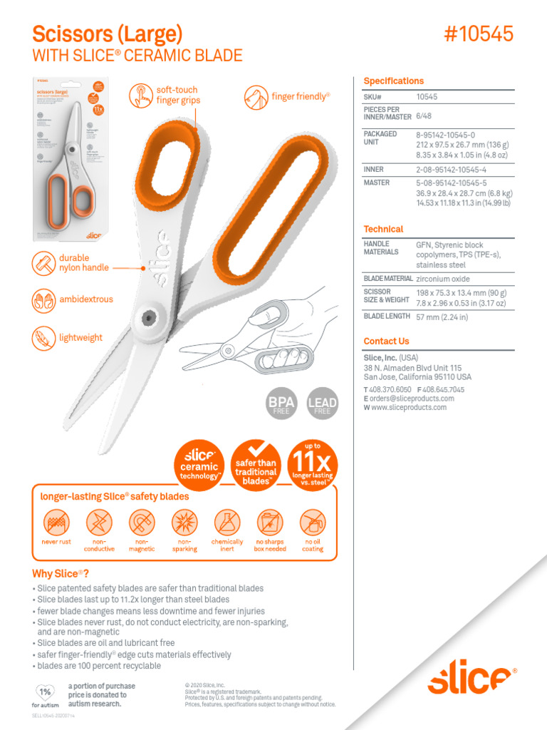 10545 SLICE Large Scissor | PDF | Scissors | Blade