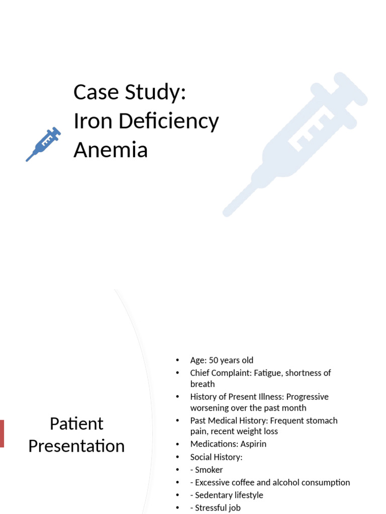 Iron Deficiency Anemia Presentation | PDF | Anemia | Hematology