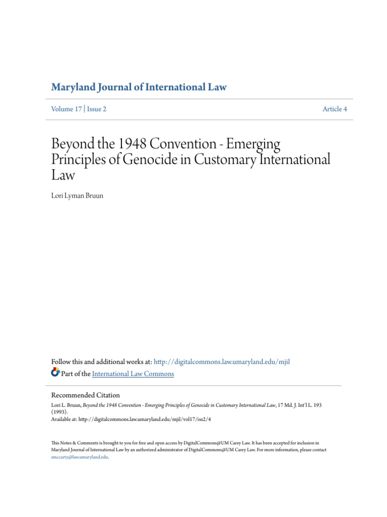 Beyond The 1948 Convention - Emerging Principles of Genocide in C | PDF ...