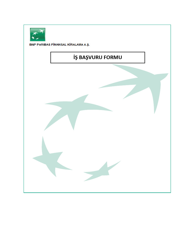 BNP Paribas Leasing - Is Basvuru Formu | PDF