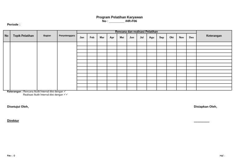 HR-F06 PROGRAM PELATIHAN KARYAWAN | PDF