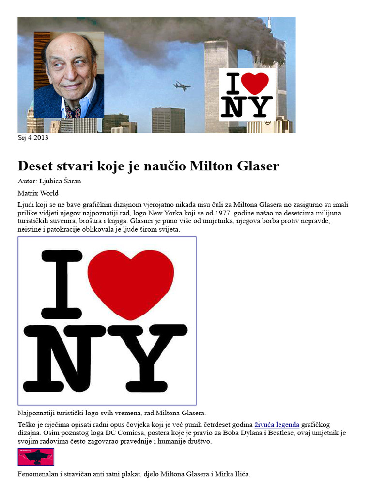 Deset Stvari Koje Je Naučio Milton Glaser | PDF