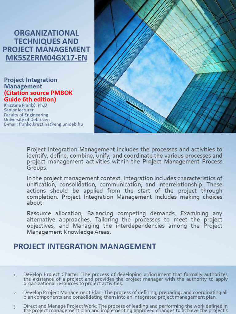 OT and PM Integration Management - I - 2020 - 21 | PDF | Project ...