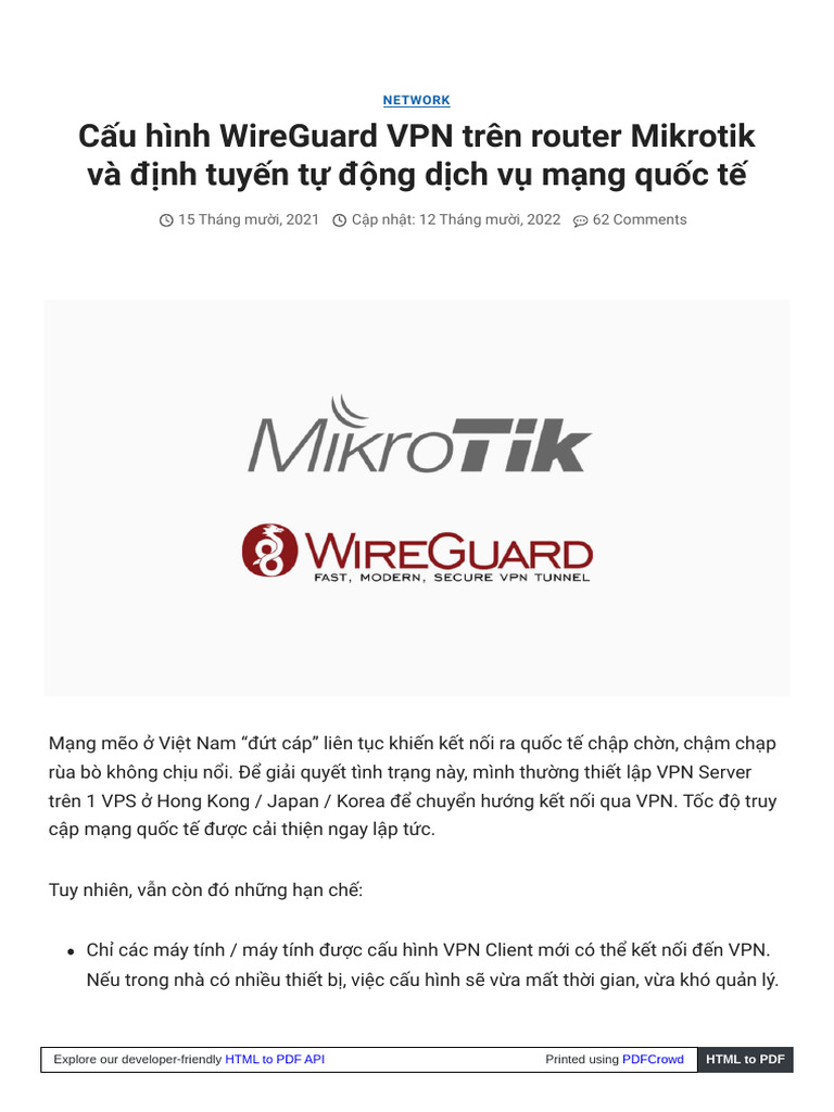 Wireguard VPN Mikrotik Router | PDF