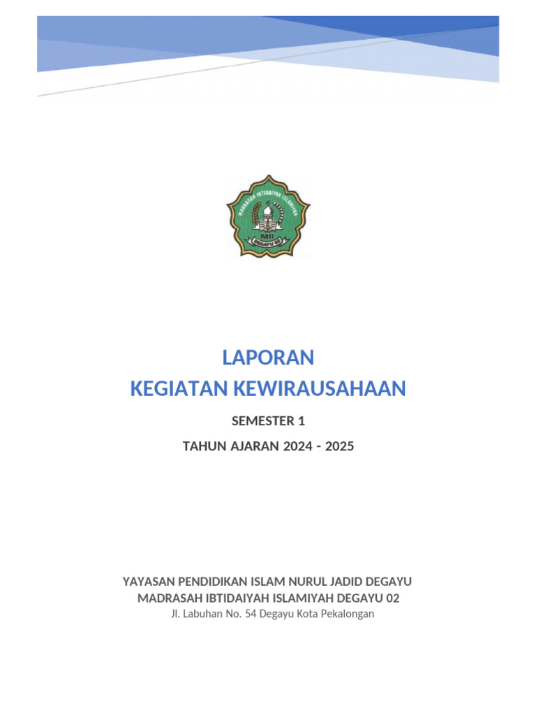 Laporan Kewirausahaan 2324 | PDF