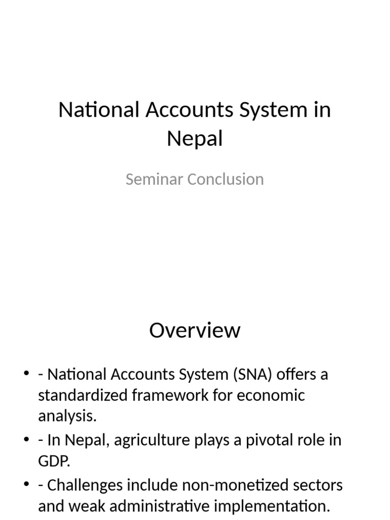Nepal's National Accounts System Overview | PDF