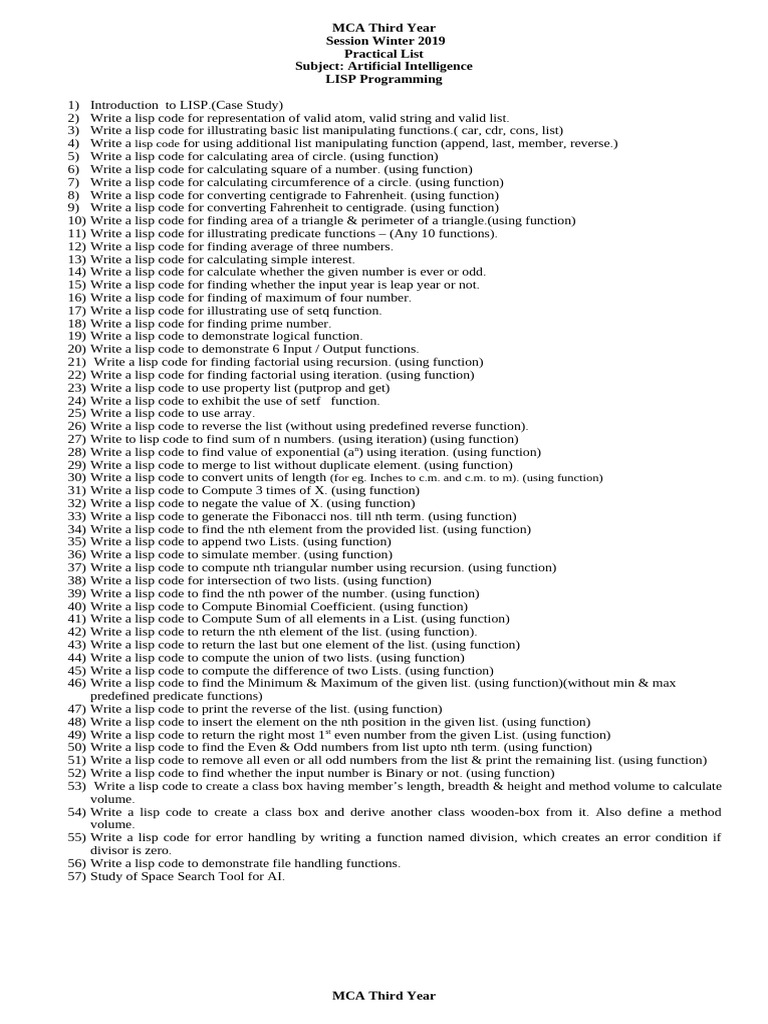 MCA 3rd Practical List W-2019 | PDF | Computer Security | Security