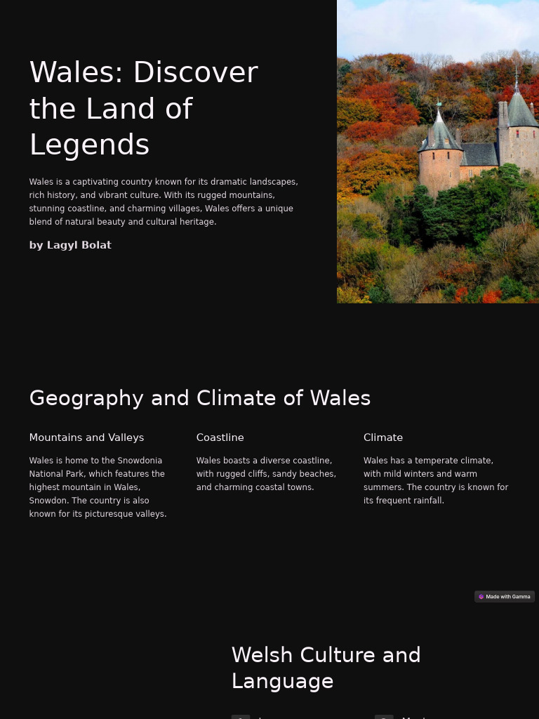 Wales Discover The Land of Legends | PDF | Wales