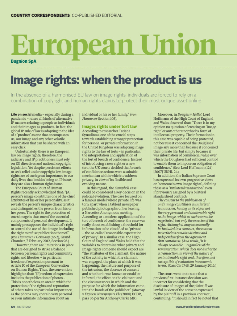Lez 3.wtr-86-Eu-Image - Rights | PDF | Personality Rights | Copyright