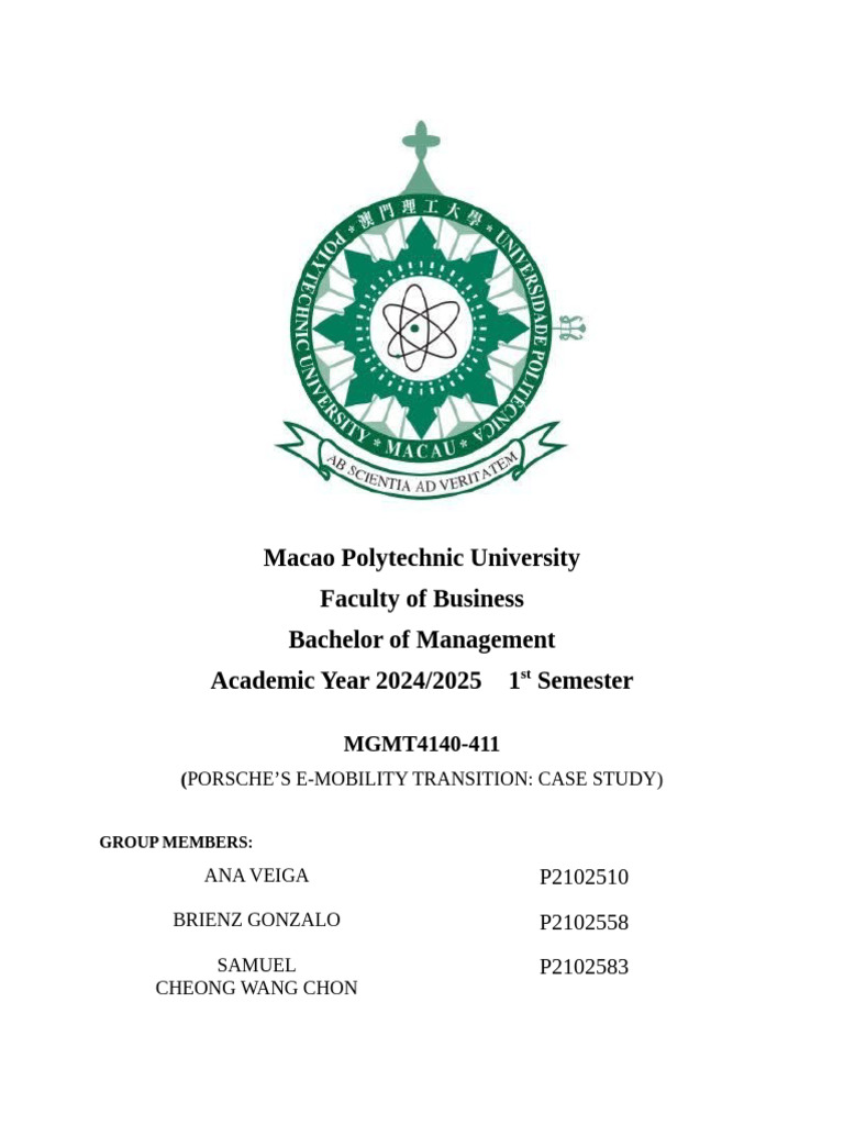 Porsche's E-Mobility Transition - Case Study | PDF | Brand | Electric ...