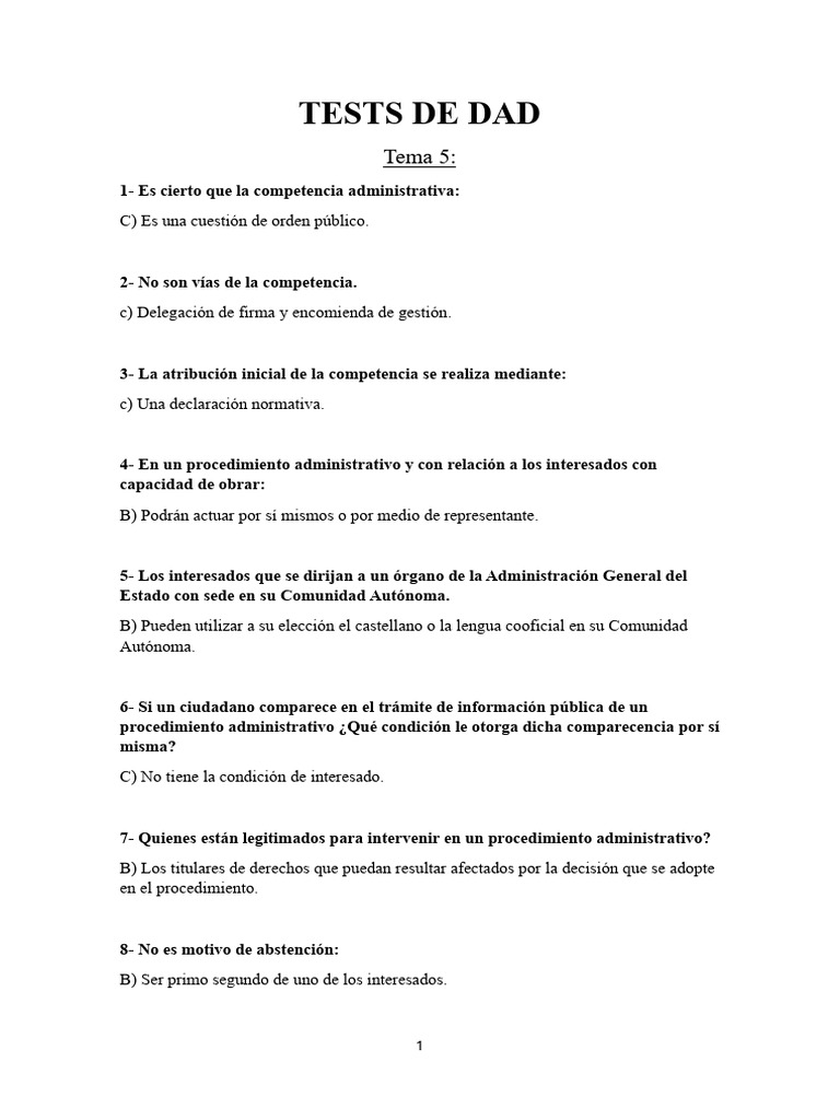Tests de Dad | PDF | Gobierno | Justicia