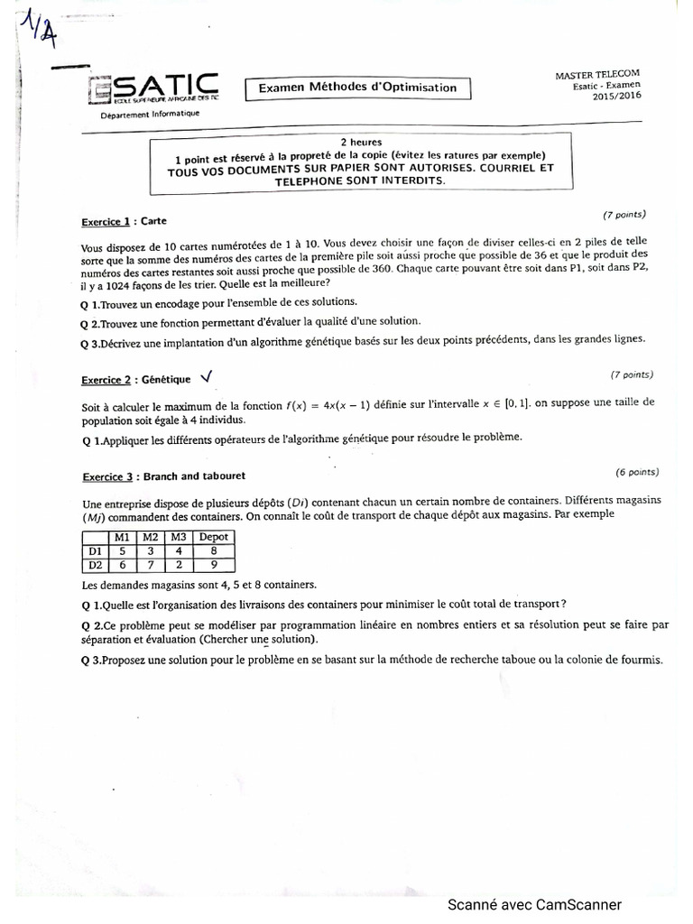 sujet optimisation | PDF