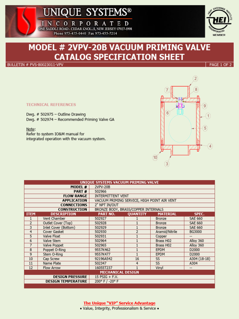 Bulletin pvs-80023011-vpv Vacuum Priming Valve | PDF | Valve | Mechanical Engineering