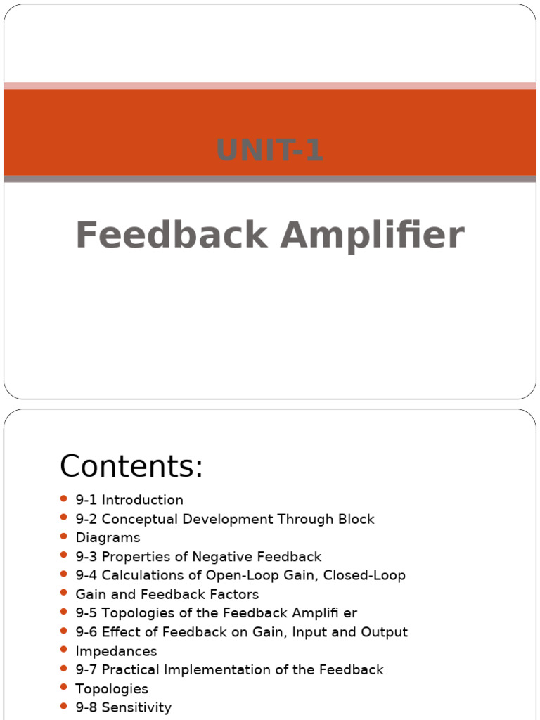ECA UNIT 1 Feedback Amplifiers | PDF | Amplifier | Feedback