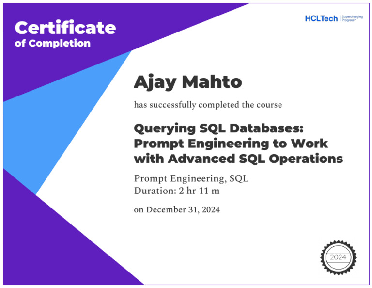 Querying Sql Databases Prompt Engineering To Work With Advanced Sql