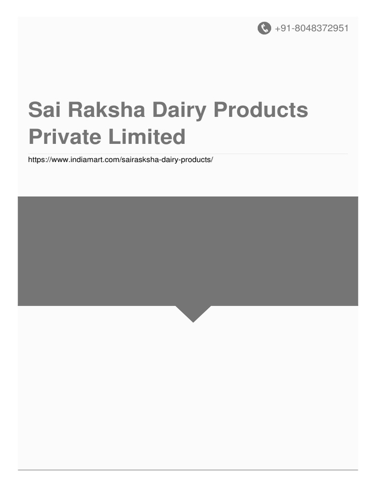Sai Raksha Dairy Products Private Limited | PDF