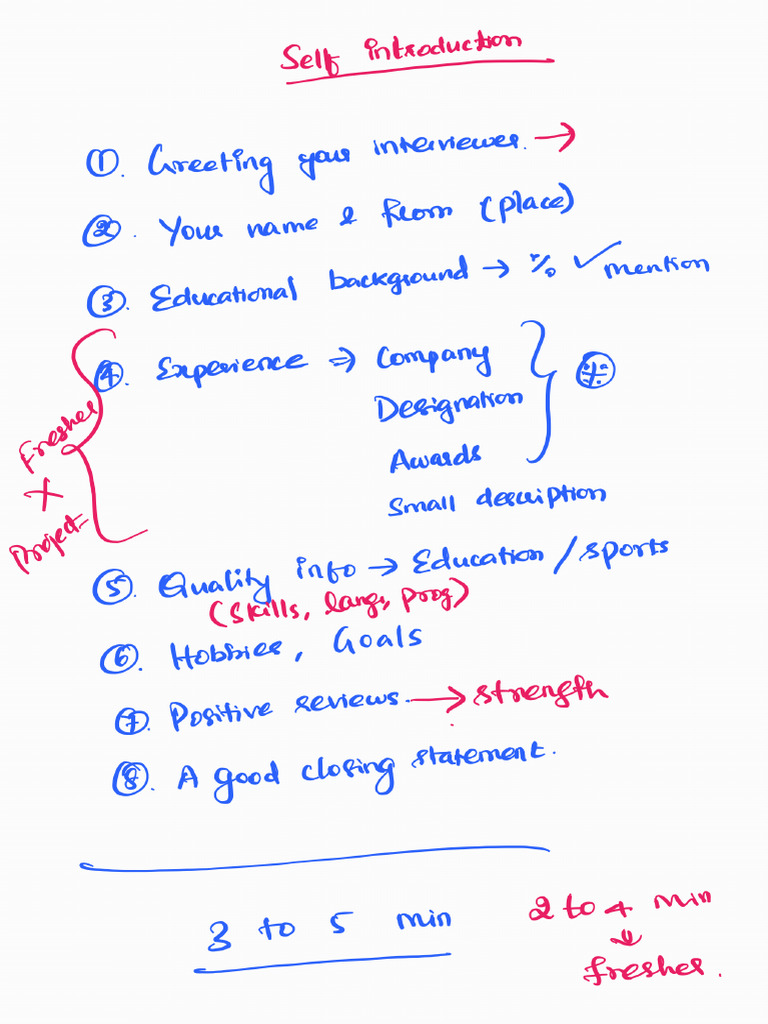 Self Intro Pdf