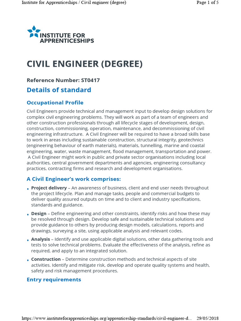 Civil Engineer Apprenticeship Guide | PDF | Engineering | Civil Engineering