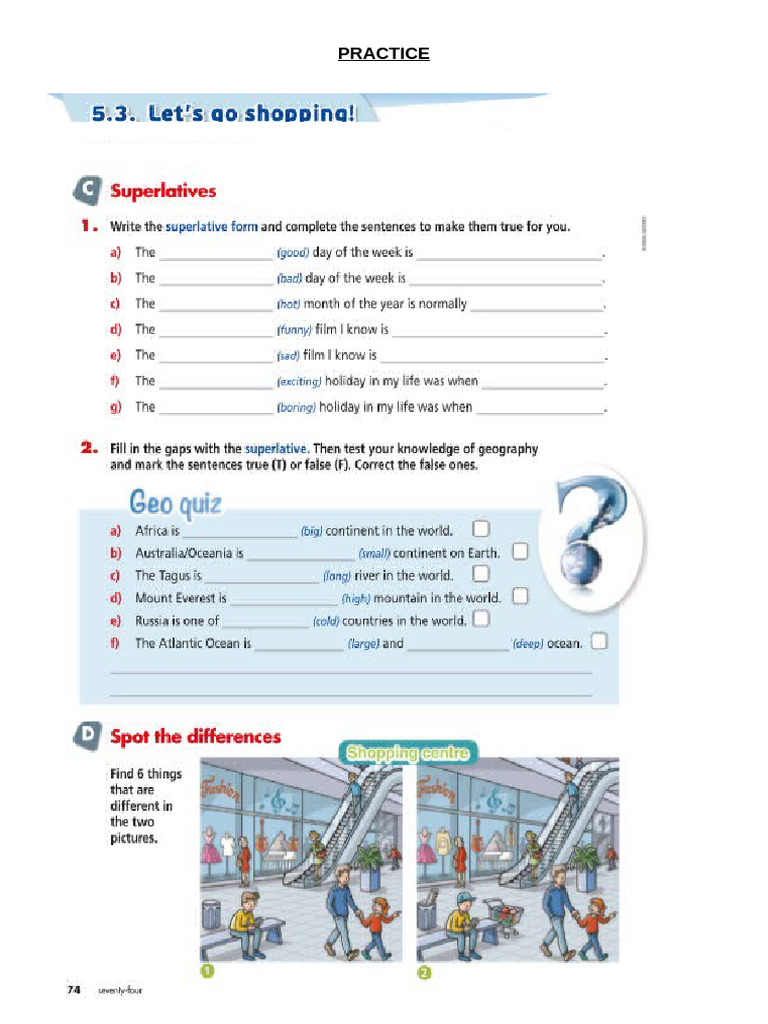 Practice Adjectives | PDF