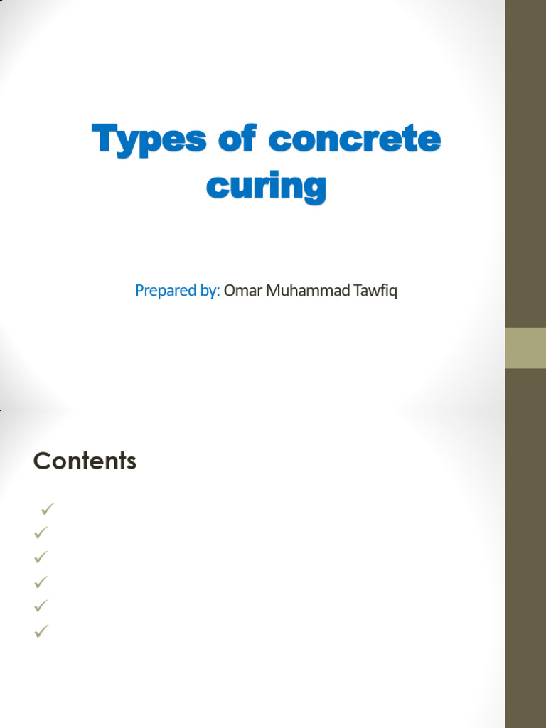 Types of concrete curing 1 | PDF | Concrete | Cement