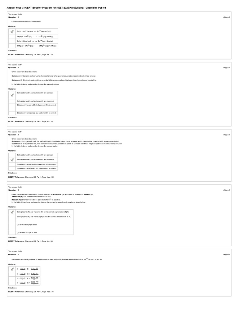 C-04 POLL | PDF | Electrochemistry | Physical Chemistry