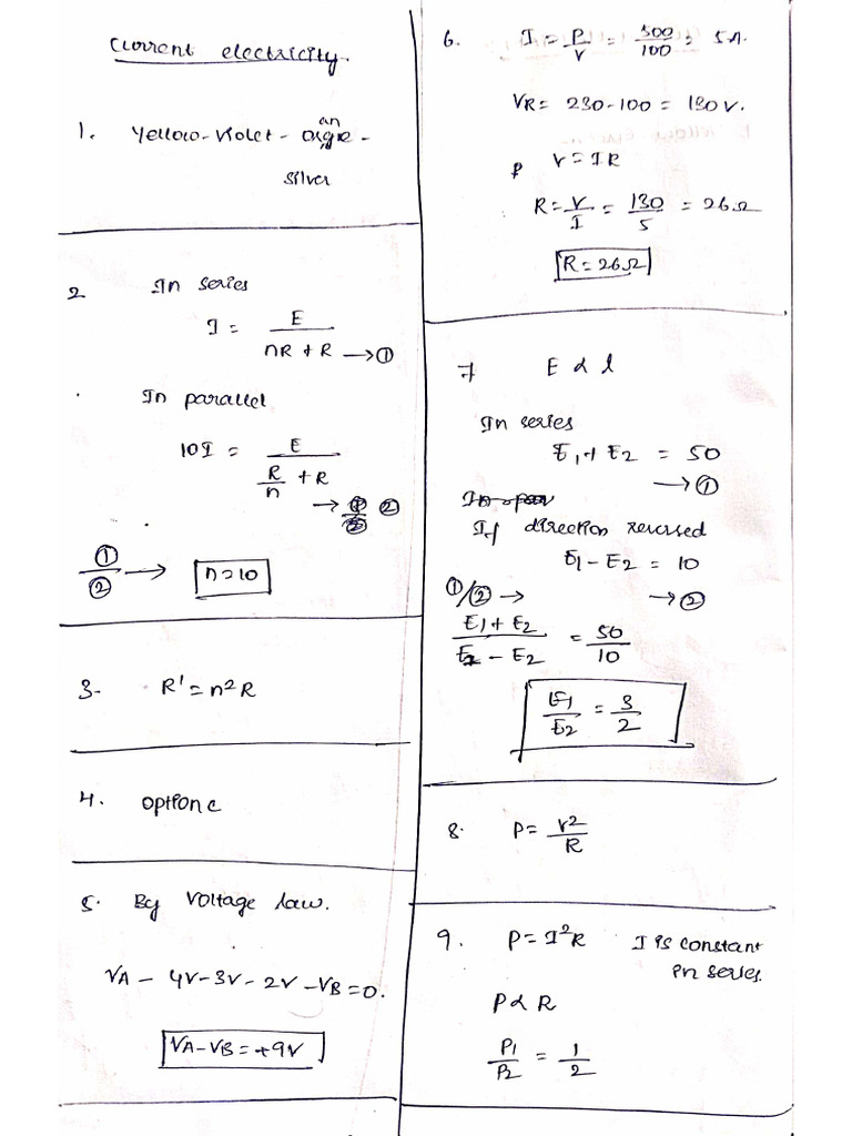 Current Electricity Solution | PDF