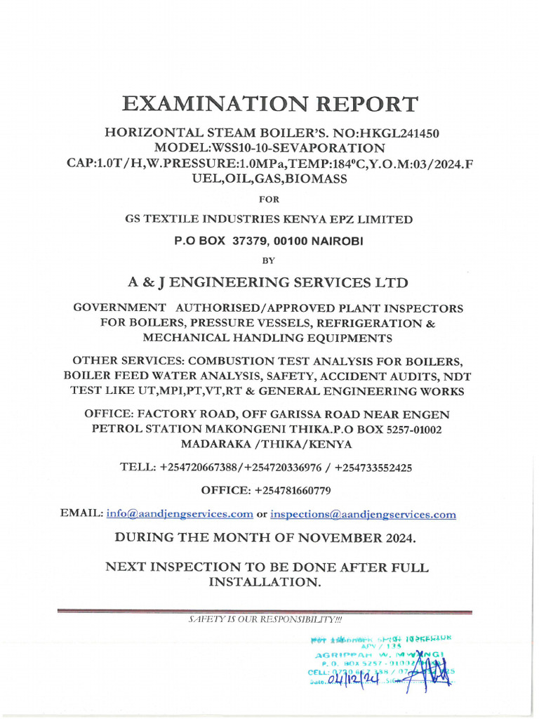 GS Textile Boiler cert | PDF