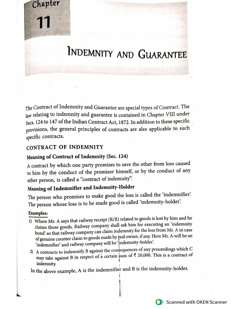 indemnity and Guarantee | PDF