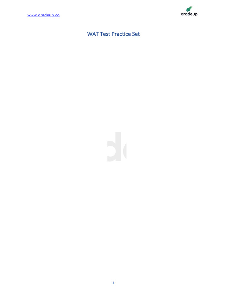 WAT Practice Set - pdf-33 | PDF