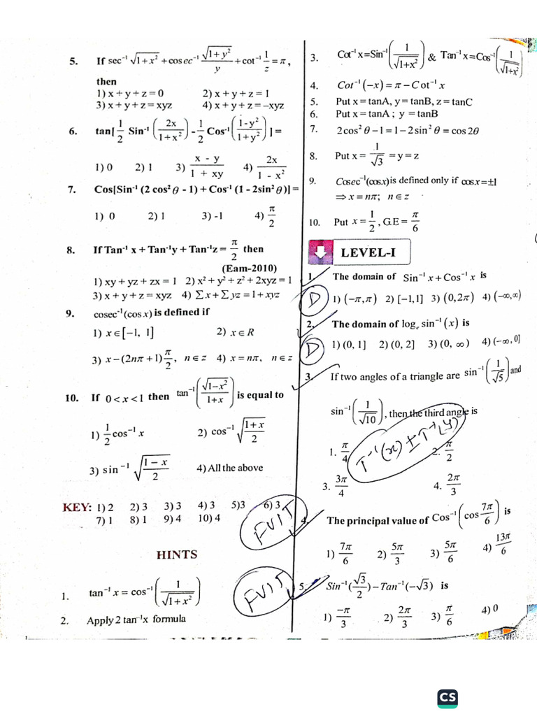Inverse Trigonometry | PDF