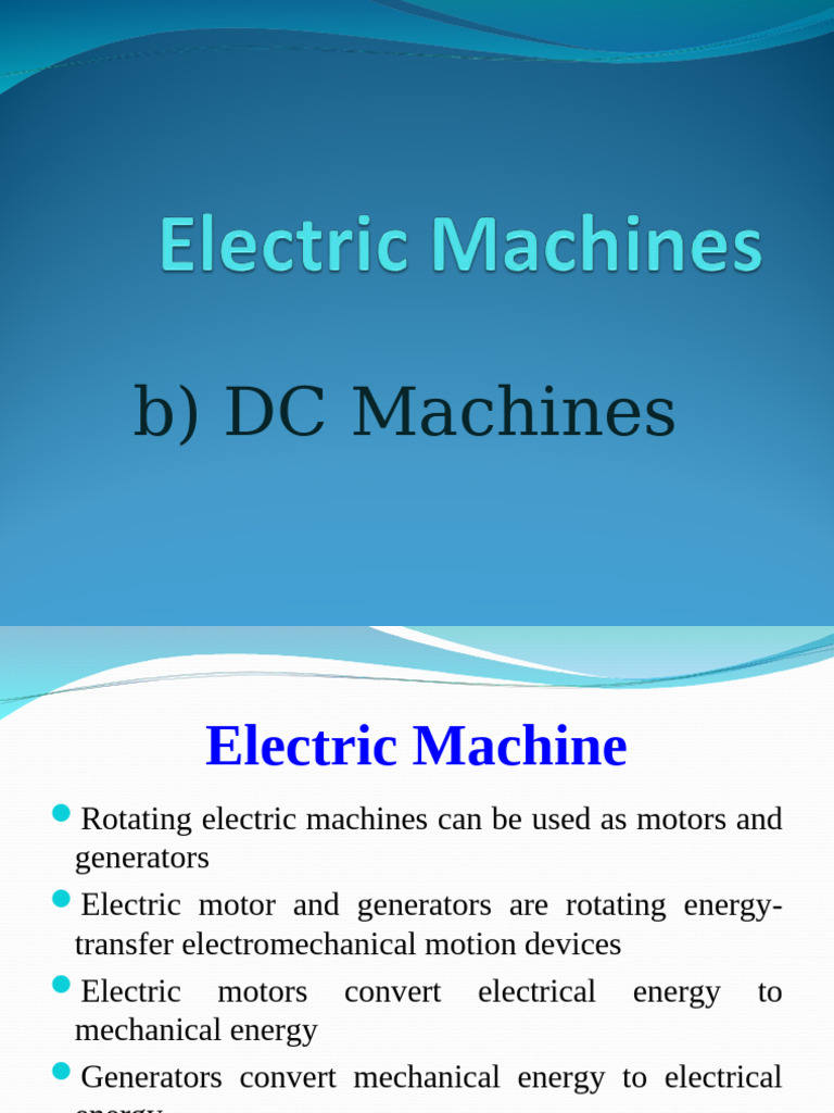 EM DC Machines | PDF | Electric Motor | Electromagnetic Induction