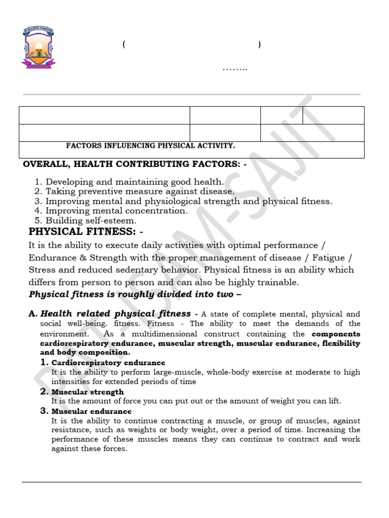 pat 2 | PDF | Physical Fitness | Nutrition