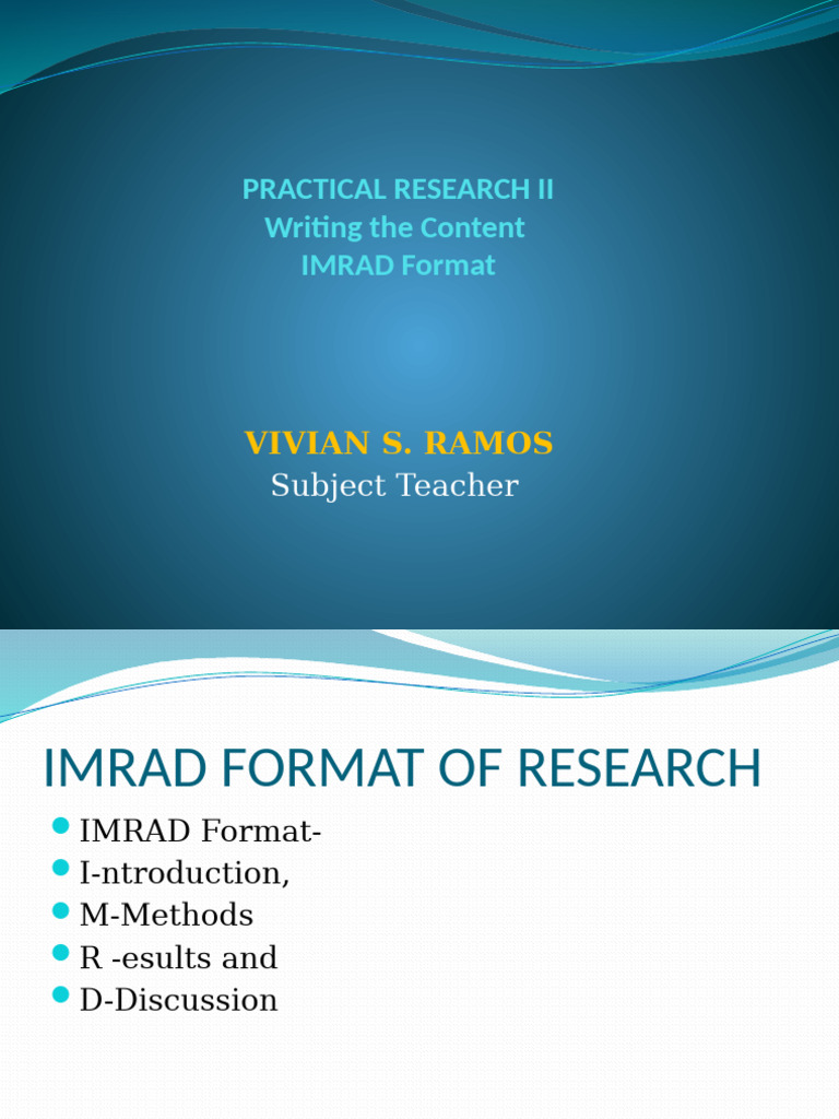 IMRAD Research Writing Guide | PDF | Theory | Data