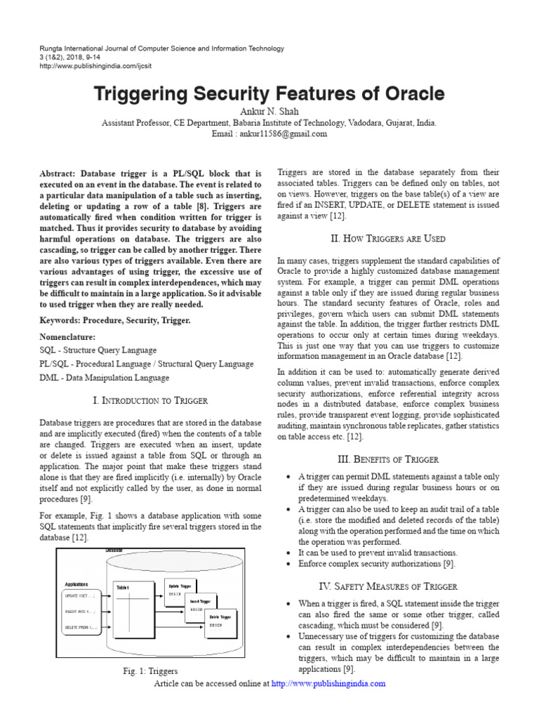 Triggering Security Features Of Oracle Pdf Plsql Sql 8621