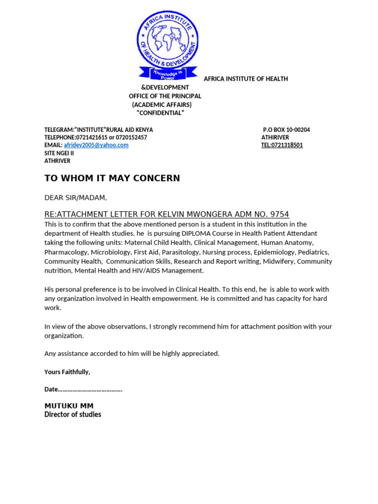 Attachment Letter | PDF